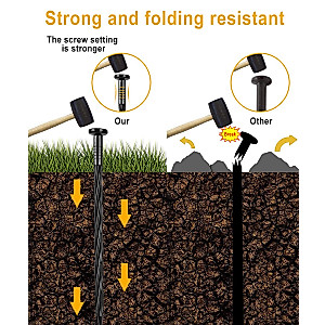 Meboyz 100-Pack-8 Inch Plastic Landscape Stakes, Spiral Nylon Landscape Anchoring Spikes，Edging Spikes for Paver Edging, Weed Barrier, Artificial Turf & More