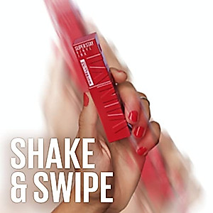 Maybelline Super Stay Vinyl Ink Longwear No-Budge Liquid Lipcolor, Highly Pigmented Color and Instant Shine, Wicked, Cool Red Lipstick, 0.14 fl oz, 1 Count
