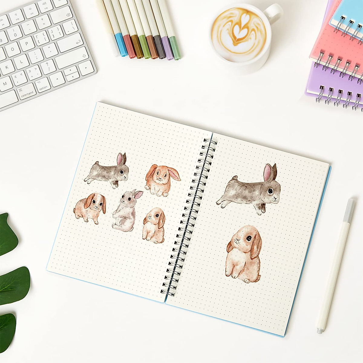 MSTONAL 3 Pack Small Spiral Notebook, A6 Dotted Notebook 4.3" x 5.7", 100GSM 5x5mm Dot Grid, 80 Sheets/160 Pages, Small Dotted Spiral Notebooks Journals for Writing, Sketch Book