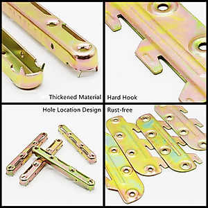 RHBLME 8 Set Surface Mounted Bed Rail Brackets, 5 Inch Heavy Duty Bed Frame Hardware for Wood Bed Frame Headboards Footboards Wooden Cabinet (Screws Included)