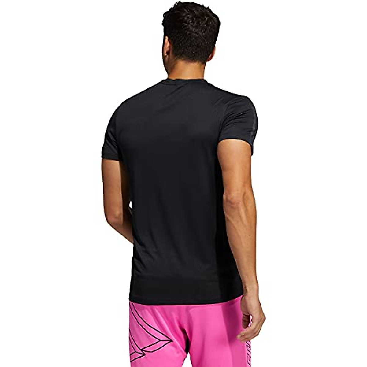 adidas Mens Heat.RDY 3-Stripes Tee Black Large