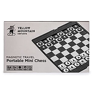 Yellow Mountain Imports Magnetic Travel Foldable Chess Wallet Set (7.9-Inch) - Portable & Perfectly Travel-Size
