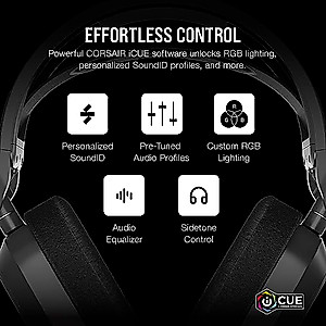 Corsair HS80 MAX Wireless Multiplatform Gaming Headset with Bluetooth - Dolby Atmos - Broadcast Quality Microphone - iCUE Compatible - PC, Mac, PS5, PS4, Mobile - Steel Gray, One Size