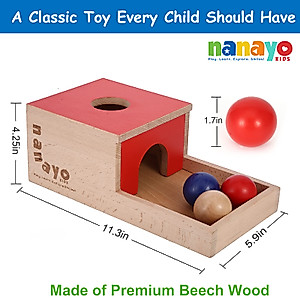 nanayo 4-for-1 Play Kit Includes Object Permanence Box, Montessori Coin Carrot Harvest Game, Matchstick Color Drop Game – Toys for Babies 6-12 Months, 1 Year, 2 Year and 3