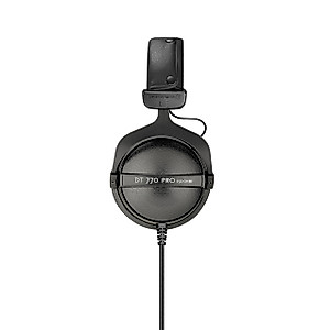 beyerdynamic DT 770 Pro 250 Ohm Closed-Back Studio Mixing Headphones Bundle with Soft Drawstring Case, Headphone Splitter, 5ft Extension Cable, and 6AVE Cleaning Cloth