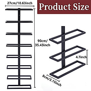 Gdrasuya10 Wall Mounted Wine Rack for 8 Bottles, Wall Wine Rack Wrought Iron Wine Storage Display Holder Rack Wine Bottle Hanging Holder Rack (Black)