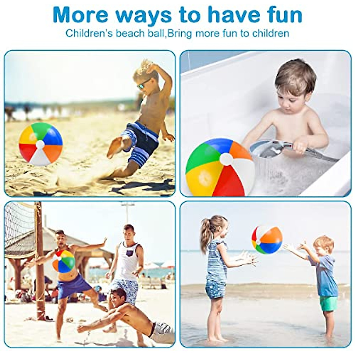 Cedtioaus Beach Ball, 12 Pcs Beach Balls Bulk, 12" Inflatable Beach Ball for Kids, Pool Party Decorations, Beach Toys for Summer Water Games