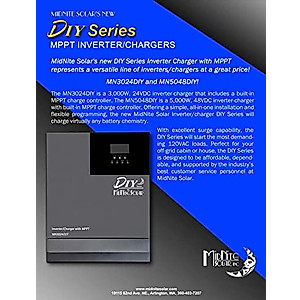 MidNite Solar MN3024DIY MPPT Inverter/Charger 120VAC 24VDC 3000W Black