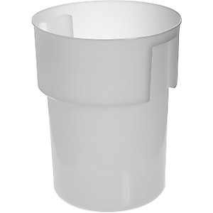 Carlisle FoodService Products Bain Marie Round Food Storage Container with Stackable Design for Catering, Kitchen, Restaurant, Plastic, 22 Quarts, White, (Pack of 6)