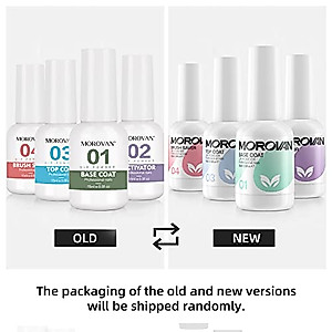 Morovan Dip Powder Liquid Set with Activator Base Top Coat and Dipping Powder Brush Saver 4pcs 0.5oz for Dip Powder Nail Kit