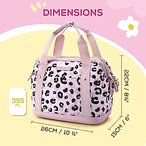 TOURIT Lunch Bag Women Insulated Lunch Box Durable Lunch Tote Bag Lunch Cooler Bag for Women Work, School, Picnic, Pink