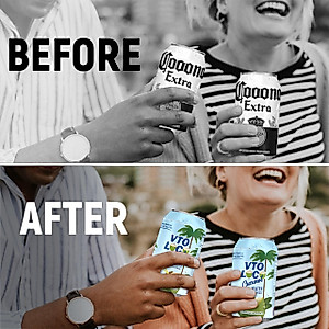 Skywin Silicone Can Sleeve (2 Pack) - Can Cover Hides Can by Disguising it as a Can of Natural Coconut Water (Blue)