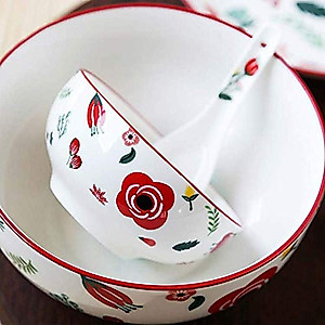 GagalU Fine Dinnerware Set,10 Piece Dinnerware Set, Ceramic Tableware Set, Dinner Plates and Bowls, American Multicolor Pastoral Floral, Service for 2