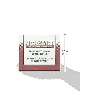 Zerostart 3500043 Engine Block Heater for Ford, Mercury, Lincoln, International, Caterpillar, Detroit Diesel, Hino, Mack, Nissan, 3/4" NPT Thread | CSA Approved | 120 Volts | 1000 Watts