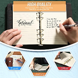 Purture Refill Lined Paper, A6 Refill Paper, Leather Journal Refills Lined, 6-Holes Inserts 160 Sheets (320 Pages) for A6 Binder Refillable Journals Notebooks, 2 Pack(Each Pack 80 Sheets, 160 Pages)