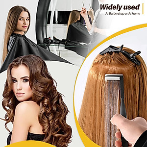 Gomake Tape in Hair Extension Tools Kit with Flat Surface Stainless Steel Tape in Hair Extensions Sealing Clamp Plier,Tape Remover Scraper Tool,Hair Clips, Human Hair Extensions Styling Tools-Black
