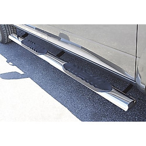 Lund 23995003 Polished Stainless Steel 5" Oval Straight Nerf Bars for 2007-2018 Toyota Tundra CrewMax Cab