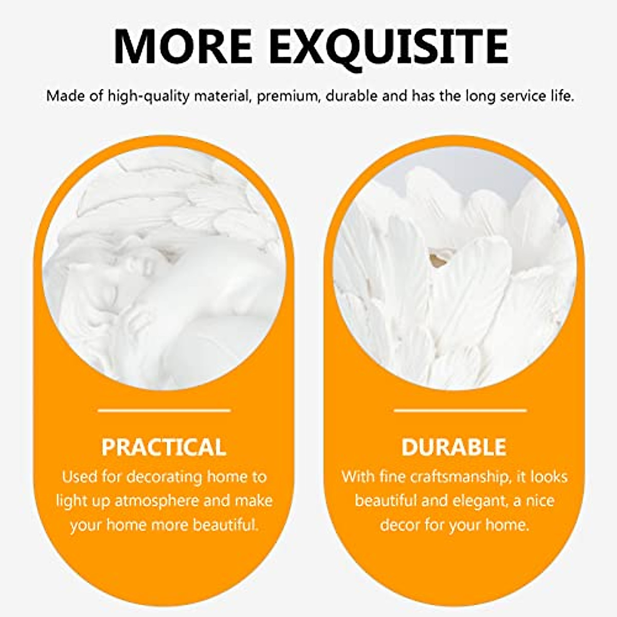 YARDWE Angel Figurine Pen Holder Succulent Planter Pot Angel Head Face Planter Pot Cement Cactus Flower Holder Bonsai Container for Indoor Garden Plants