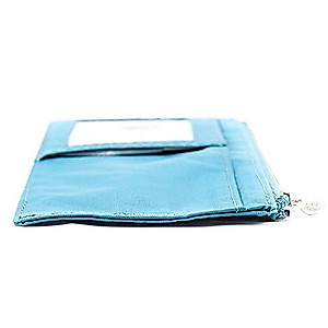 Big Skinny Women's Jaguar Credit Card Slim Wallet, Holds Up to 25 Cards, Ocean Blue , 3.5" X 7.6"