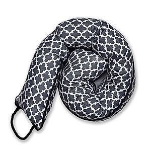 KindoBest Door Draft Stopper Moroccan Pattern - 35”L x 5”W x 2.5”H Heavy Duty Durable Door/Window Draft Blocker（Black）