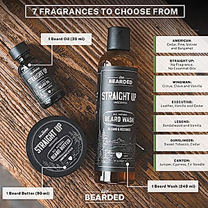 Live Bearded: 3-Step Beard Grooming Kit - Executive - Beard Wash, Beard Oil and Beard Butter - All-Natural Ingredients with Shea Butter, Jojoba Oil and More - Beard Growth Support - Made in The USA
