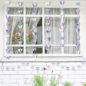 3D Butterfly Hanging Garlands Butterfly Laser Paper Party Streamers Decoration for Wedding Home Party Birthday Decorations Butterfly Baby Shower Decorations (4 Pieces)