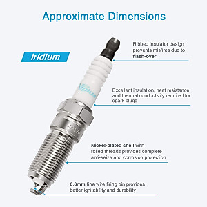 Vplus Set of 6 Ignition Coils Pack UF553 7T4Z-12029-E & Spark Plugs 5019 LTR5GP Compatible with Ford Flex Taurus Edge Lincoln MKS MKT MKZ MKX Mercury Sable 3.5L 3.7L V6