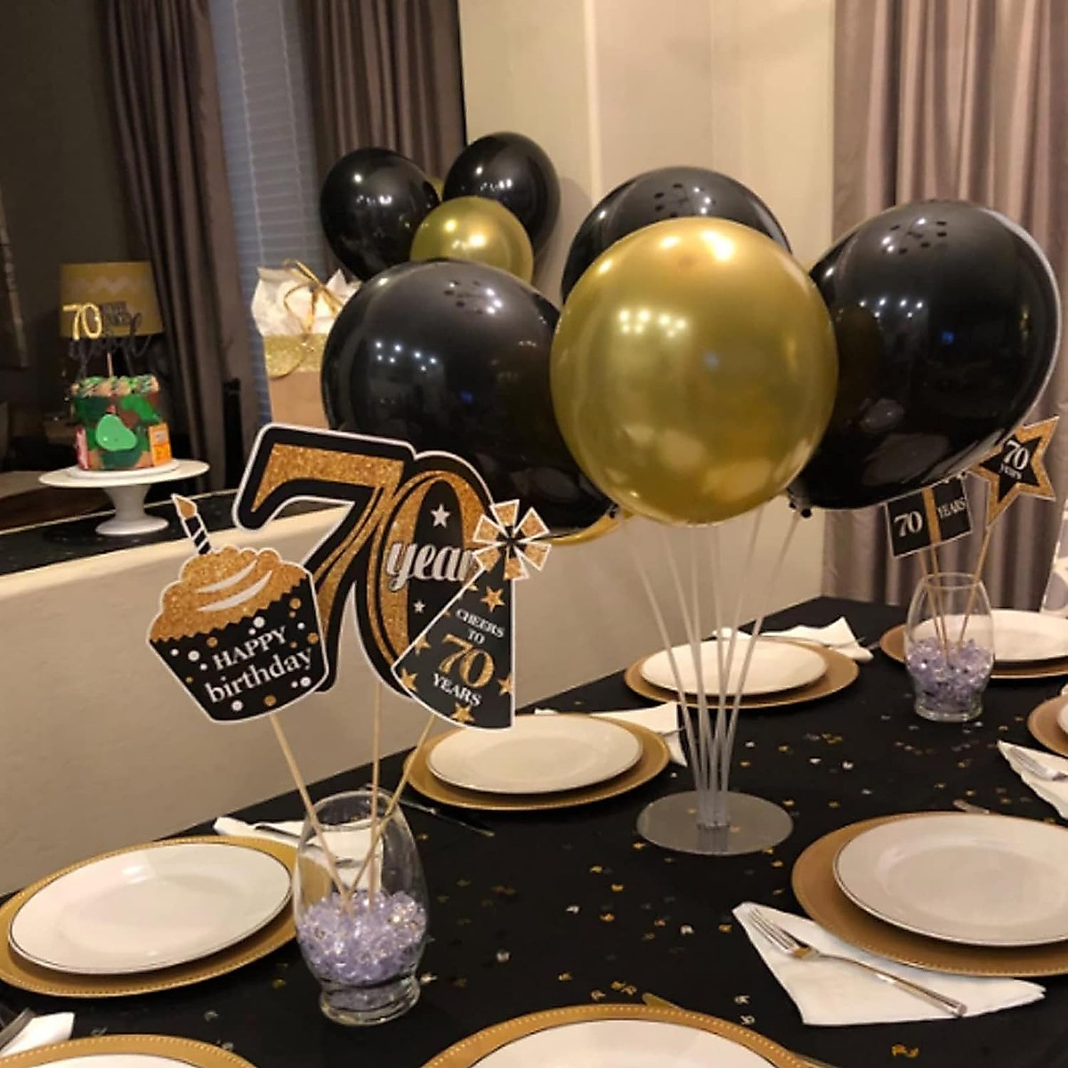 BEISHIDA 8 Sets Balloon Stand Kit 8, Balloon Centerpieces for Tables, Balloon Holder for Wedding Baby Shower Graduation Party Decorations 30th 40th 50th 60th Birthday Decorations (without balloons)