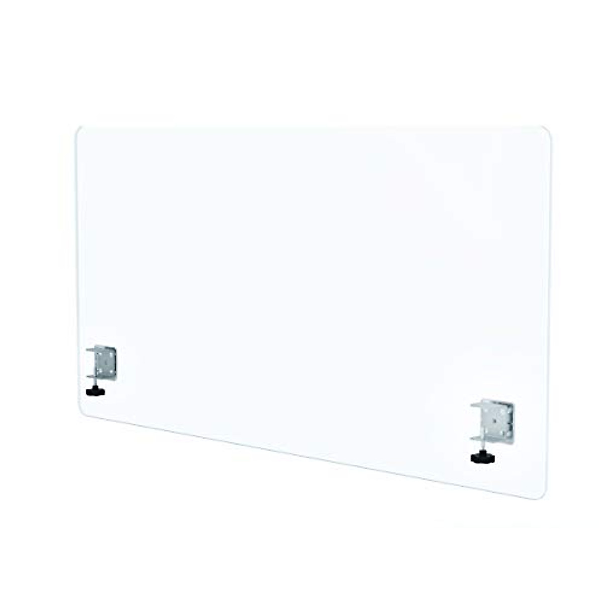 VaRoom Privacy Partition and Sneeze Guard, Frosted Acrylic Clamp-On Desk Divider – 48” W x 24”H Privacy Desk Mounted Cubicle Panel