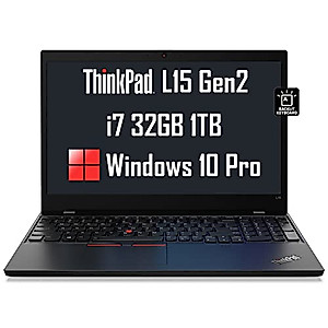 ThinkPad L15 Gen 2 15.6" FHD (1920 x 1080) (Intel 4-Core i7-1165G7, 32GB RAM, 1TB PCIe SSD) IPS Business Laptop, Anti-glare, Backlit Keyboard, Wi-Fi 6E, Thunderbolt 4, Webcam, Win 10 / Win 11 Pro