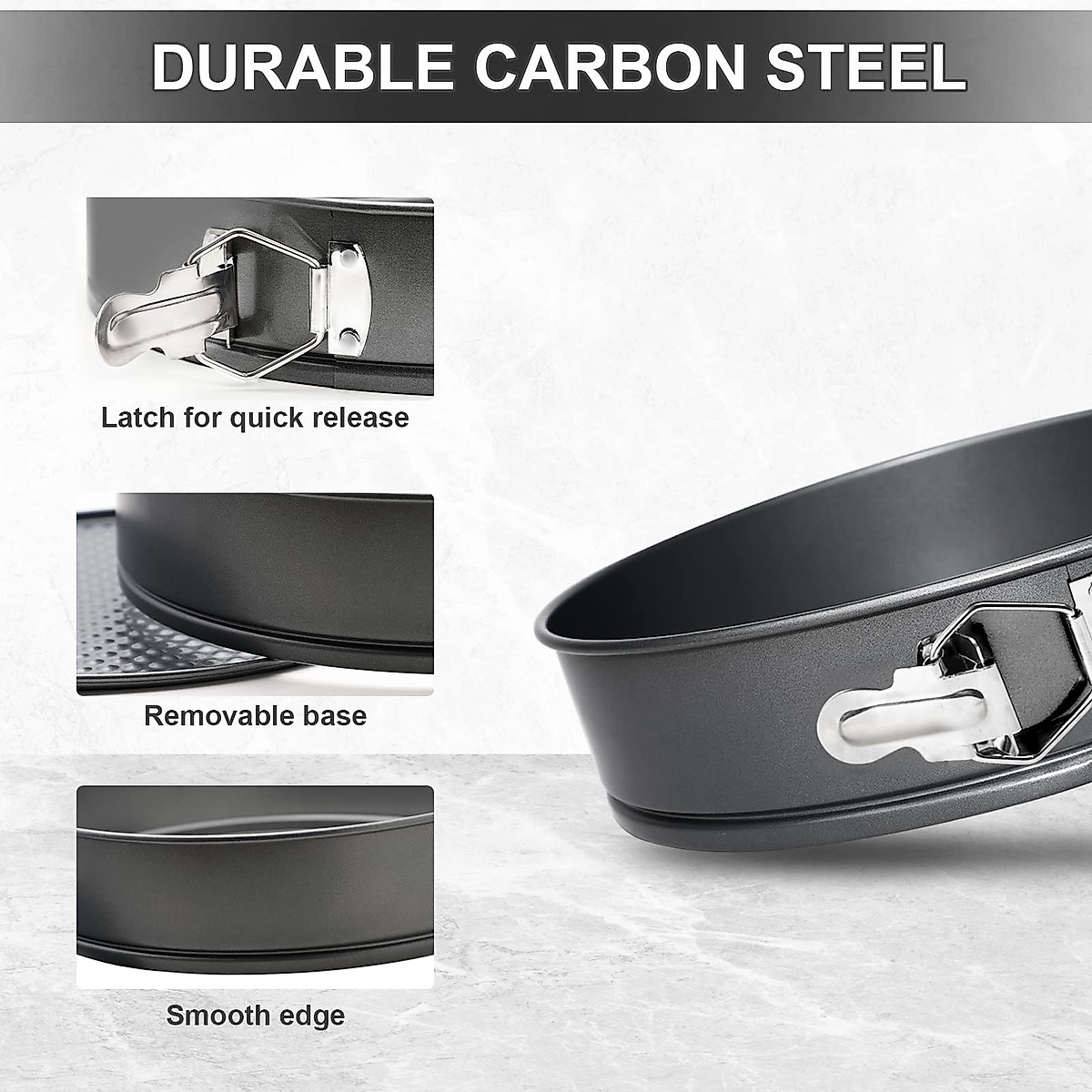 Webake Springform Pan 12 Inch, Nonstick Cheesecake Pan with Removable Bottom Large Cake Tin Baking Mold for Christmas Birthday Baby Shower