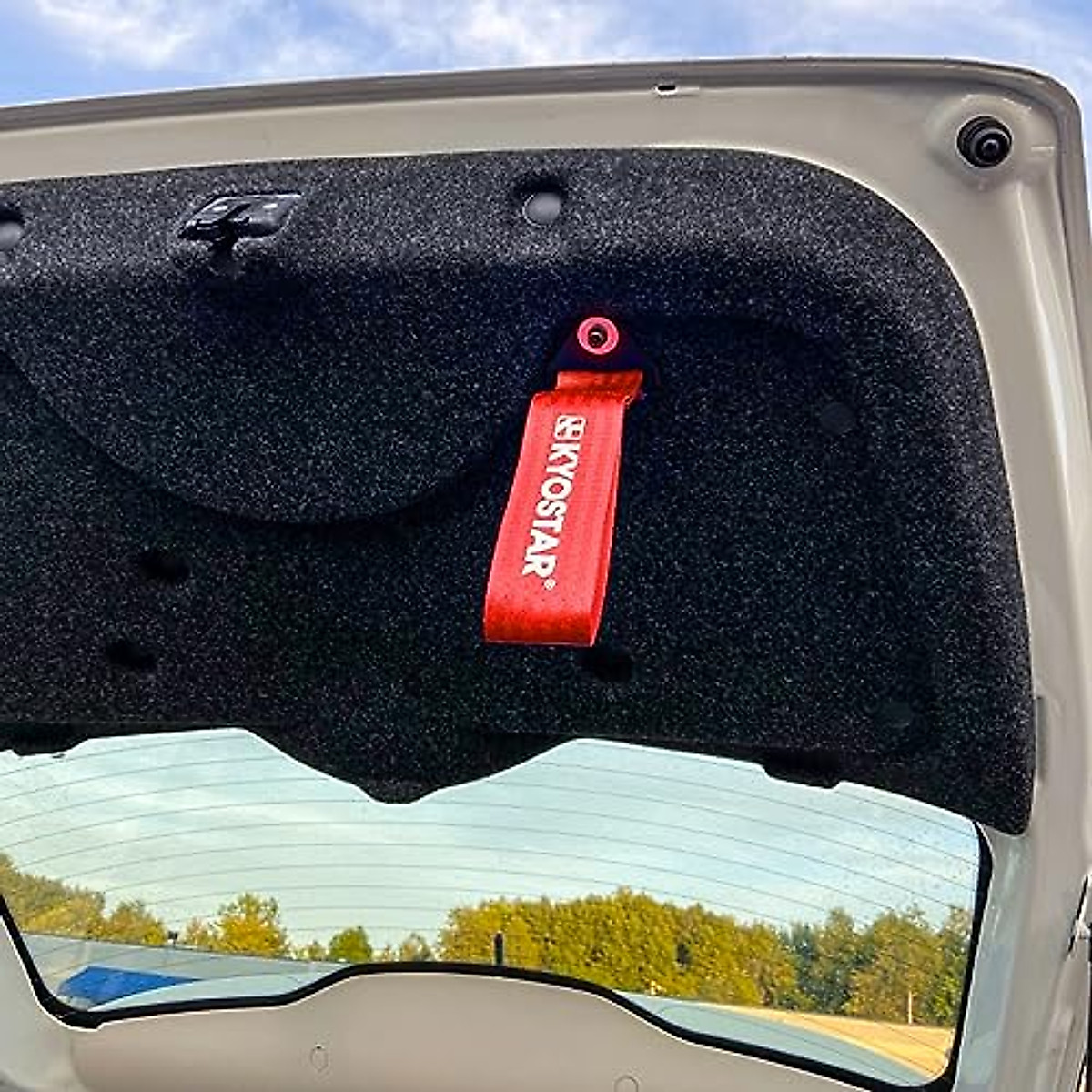 Kyostar Universal Racing Tow Strap for Front or Rear Bumper Towing Hooks (Red)