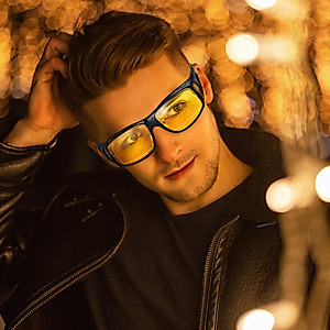 Peekaco Night Vision Driving Glasses Fit Over Glasses, Wrap Around Nighttime Glasses Anti Glare Polarized for Men Women