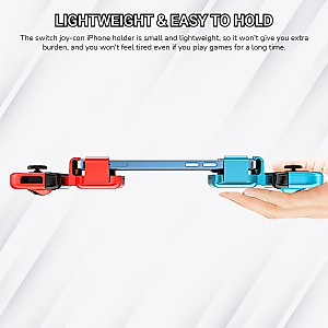 arVin Switch Joycon Controller Holder for iPhone iOS 16.0+System, N-Switch Joy Con Grip Clamp Mobile Phone Gamepad Bracket Clip for iPhone 14/14 Plus/14 Pro/14 Pro Max/13/12/11/X -Not for Android