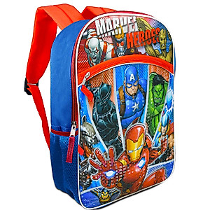 Marvel Store Avengers Backpack and Lunchbox Set - Ultimate School Supplies Bundle with Backpack, Insulated Lunch Box, Water Bottle, Plus More