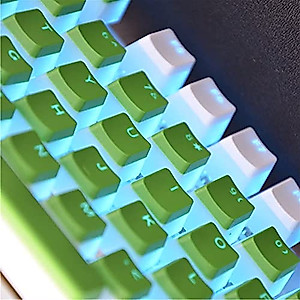 ROZELLA HOME Pudding Keycaps PBT Double- Shot OEM Profile ANSI Layout Compatible 60 61 87 TKL 104 108 Percent Mechanical Gaming Keyboard (Cyan)