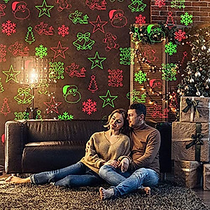 Christmas Laser Lights, Christmas Lights Projector Outdoor Christmas Decoration, Led Decorative Projector, Remote Control, 8 Patterns Decorative Light for Outdoor Indoor, Xmas, New Year, Yard, Patio