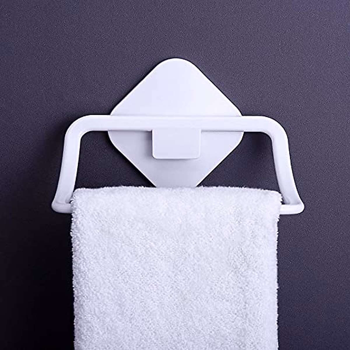 OGRAFF Towel Ring 1 Piece of Pure White Bathroom Towel Ring, Non-Perforated Paste Type Non-Marking Hand Towel Ring, Kitchen and Bathroom Hanging Rag Rack