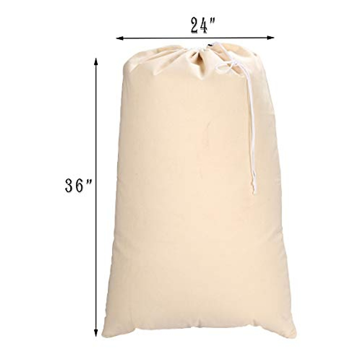 Heavy Duty Laundry Bag,Canvas Laundry Bags,Cotton Laundry Bag with Drawstrings, Easy to Carry,Washable Laundry Bag,Santa Bag,Laundry Hamper Bags 24x36 inch -Natural (Set Of 4 Pieces)