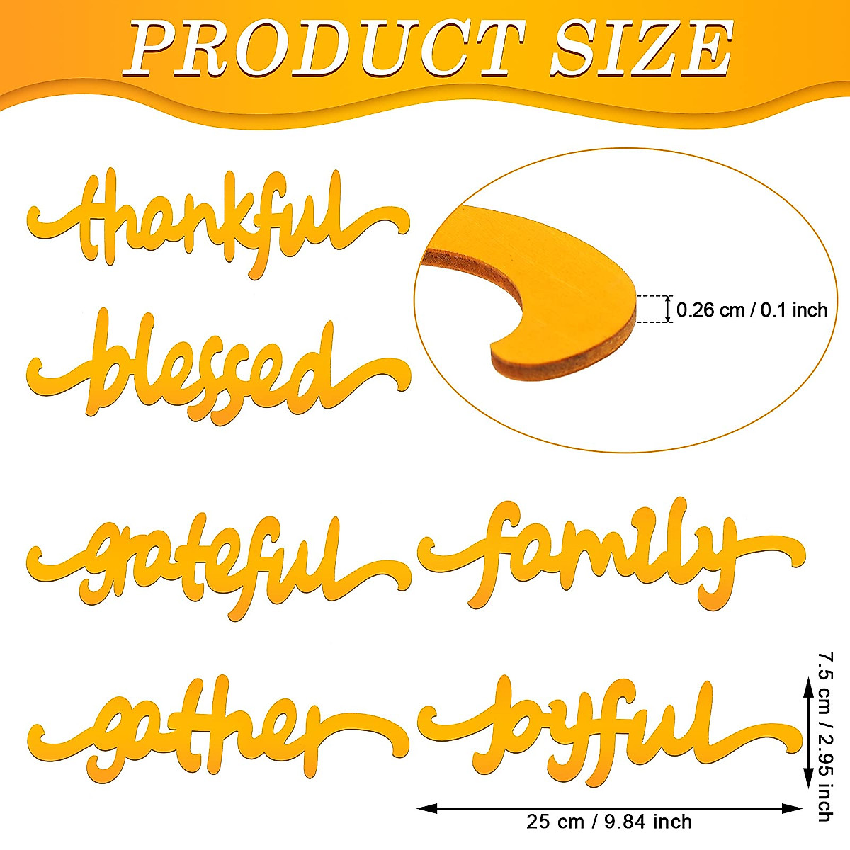 Yookeer 12 Pieces Thanksgiving Wood Cutouts Cards Fall Plate Decorations Thanksgiving Place Setting Thankful Grateful Blessed Family Joyful Wood Table Sign for Thanksgiving Dinner Decorations