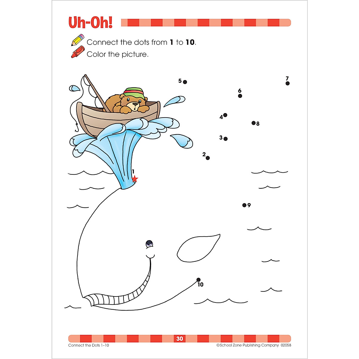 School Zone - Connect the Dots Workbook - 32 Pages, Ages 3 to 5, Preschool, Kindergarten, Dot-to-Dots, Counting, Number Puzzles, Numbers 1-10, Coloring, and More (School Zone Get Ready!™ Book Series)