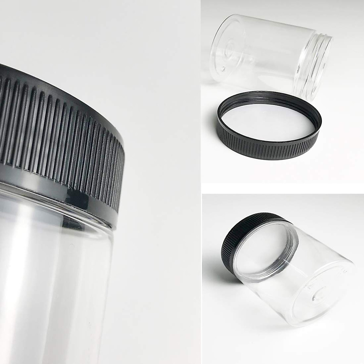 16oz Plastic Jars With Lids, Airtight Container for Food Storage, Clear Plastic Jars Ideal For Dry Food, Peanut Butter, Honey Jam,Cosmetics, Cream, Bathroom and Storage(set of16)