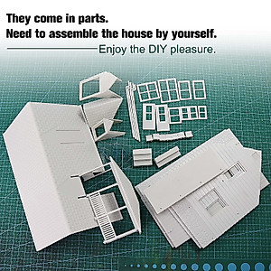 O Scale Model Blank Buildlings Kit Unassembled House for Model Train Layout JZ01JJ (O Scale-1 Unit) DIY Christmas Village Room