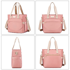 Fresh-flash Women's Large Insulated Lunch Bag, Pink, Reusable, Leakproof, Thermal, 13.8"L x 11.8"H x 6.5"W