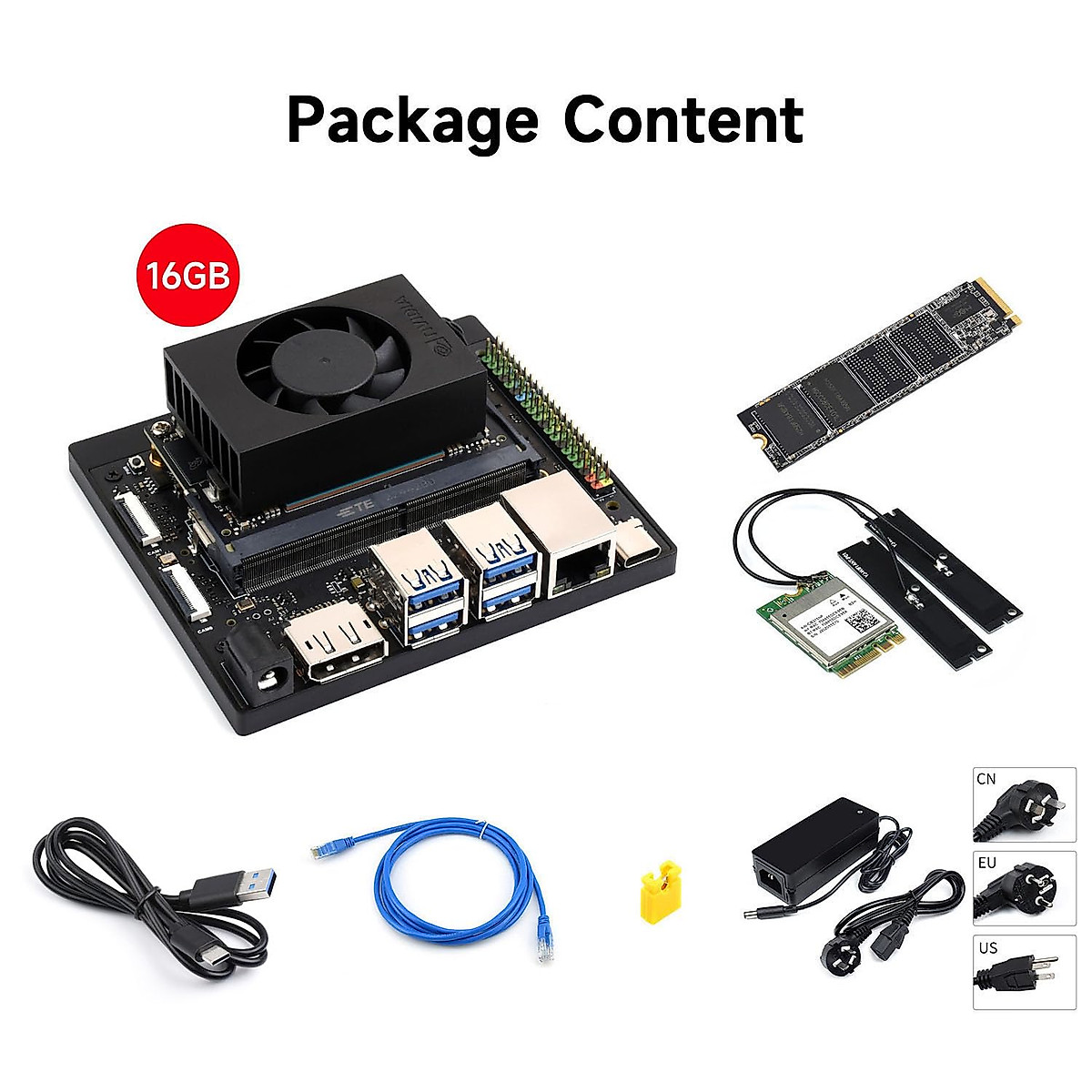 Waveshare Jetson Orin NX AI Development Kit for Embedded and Edge Systems, with 16GB Memory Jetson Orin NX Module