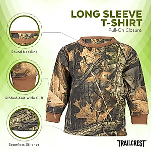 TrailCrest by Treel Infant - Toddler Cotton Camo Long Sleeve T-Shirt and Long Pants Set, 18-24 Months, Camo