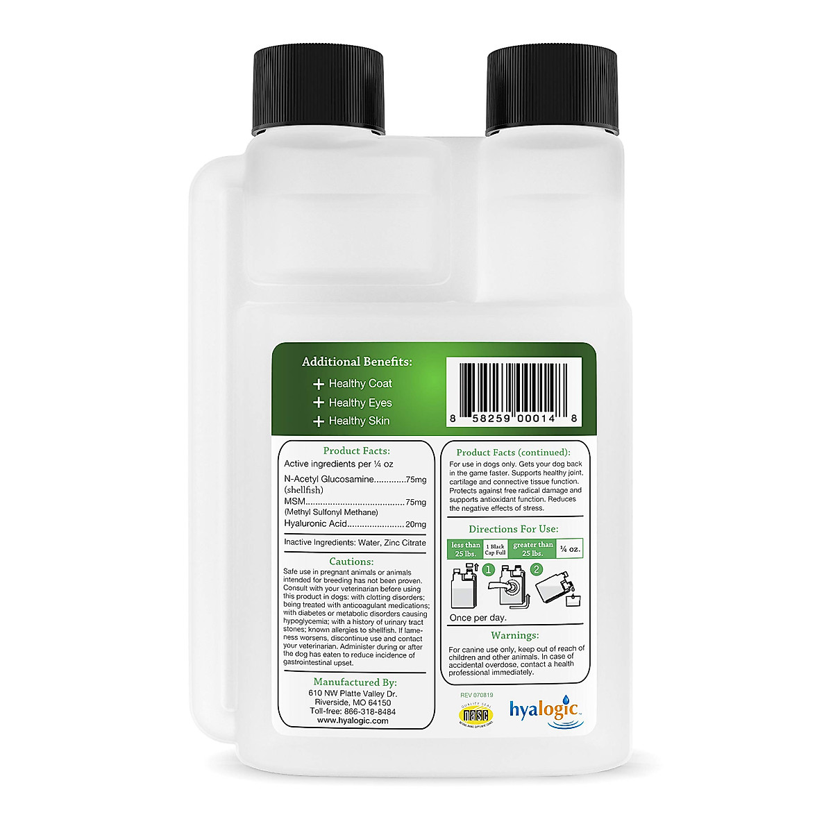 Hyalogic HyaFlex Pro-Complete Dog Joint Supplement, Canine Joint Support – Hyaluronic Acid Joint Supplement for Dogs –w/Glucosamine MSM Supplement 30-60 Day Supply, Cartilage & Coat Supplement