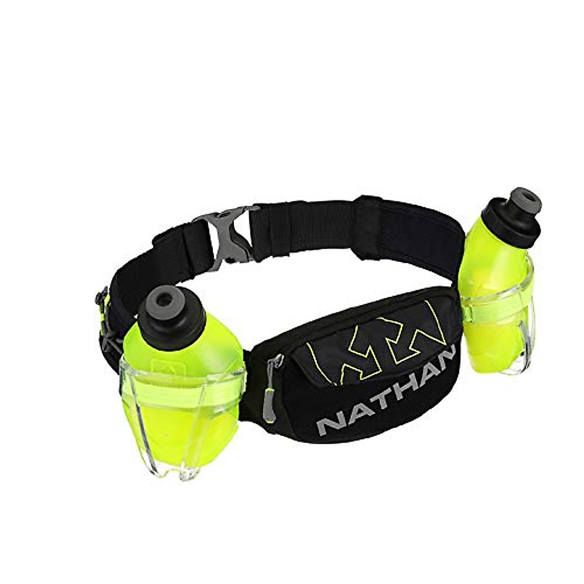 Nathan Hydration Running Belt Trail Mix Plus - Adjustable Running Belt – TrailMix Includes 2 Bottles / Flask – With Storage Pockets. Fits Most iPhones and Smartphones
