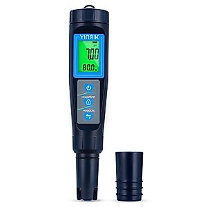 YINMIK pH Salt ORP Tester, Digital pH Meter for Aquarium, 7 in 1 pH TDS EC Salt ORP S.G Temp Pool Salt Tester for Spa,Hot Tub,Home Brewing,pH ppm EC Meter for Hydroponics,ORP Meter for Drinking Water