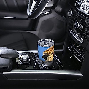 QQLADY 20oz Travel Coffee Mug funny giraffe Insulated Tumbler with Lid And Straws Reusable Stainless Steel Water Bottle Travel Coffee Cups Tumbler For Women Men